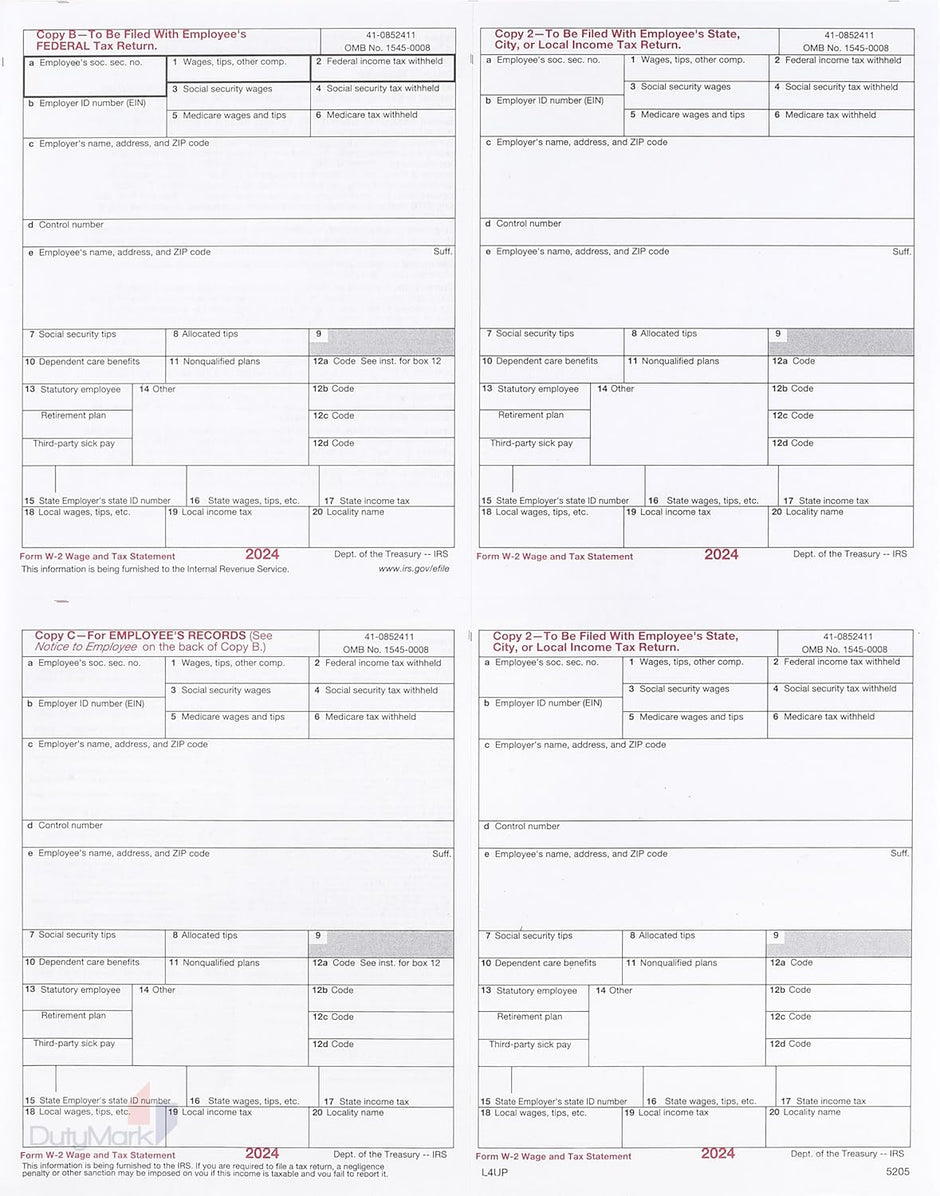 W2 Forms – dutymark